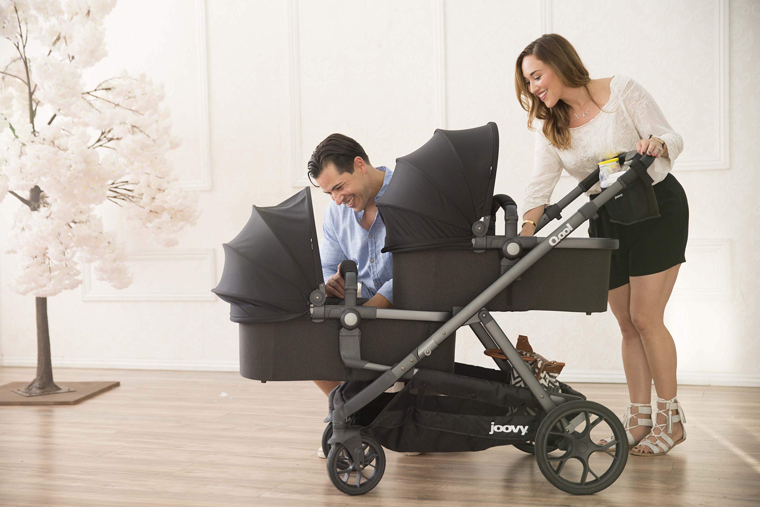 Joovy Portable Stroller Bassinet with Zip Closure, UPF 50 Sun Canopy - Compatible Qool and Caboose RS Strollers (Adapters Sold Separately)