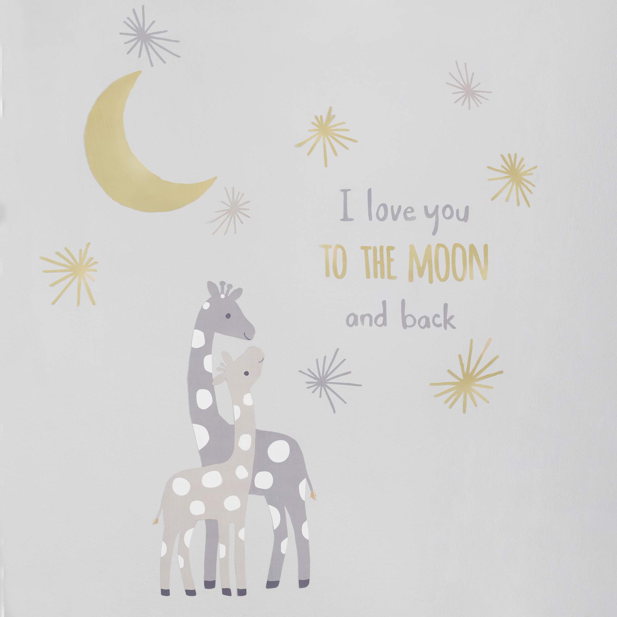Lambs & Ivy Signature Moonbeams Wall Decals/Appliques - Gray, Gold, Animals