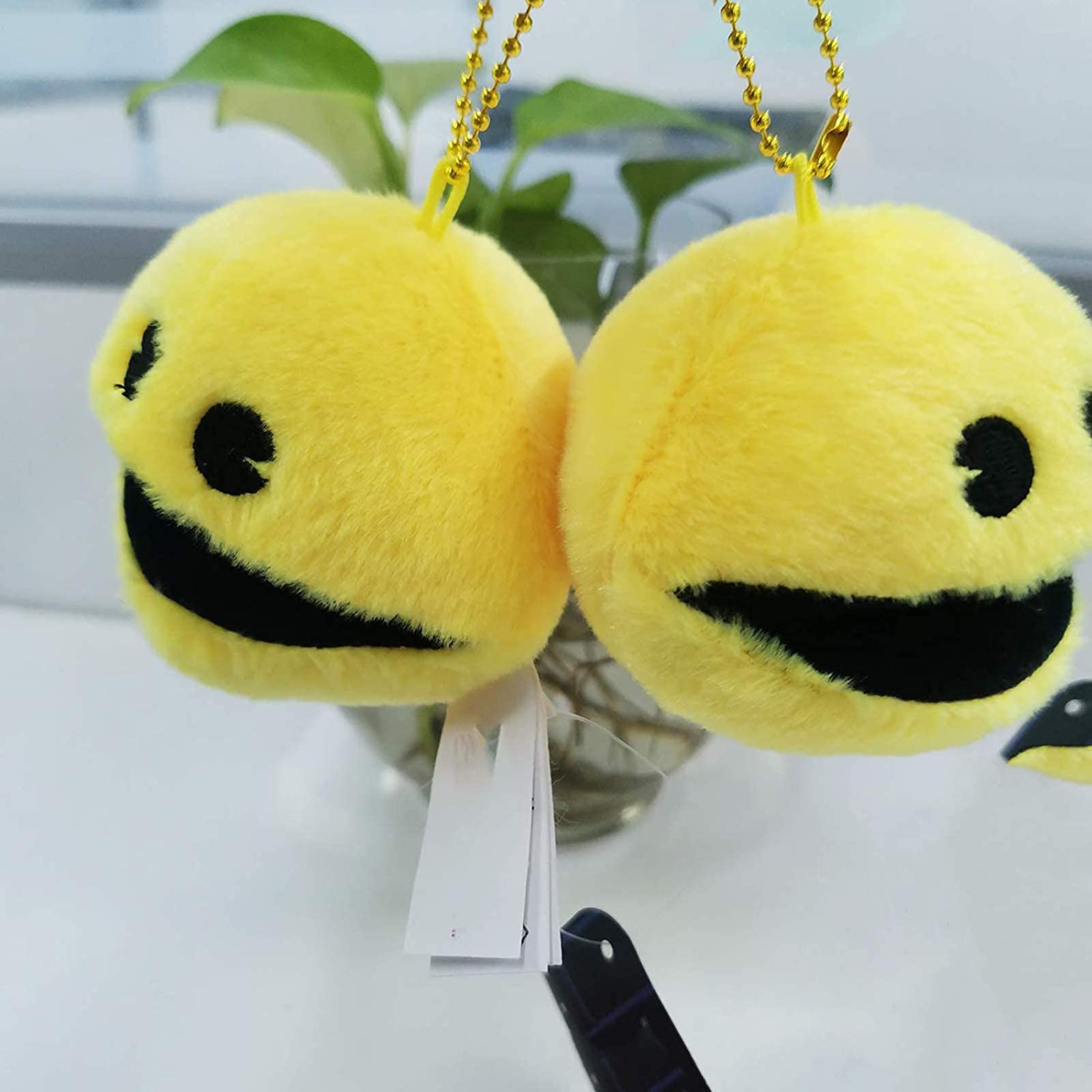 3" Stuffed Keychain Pacman Plush Animals Pendants Ornaments, Very Soft and Cute Pacman Toys, Best Decorations of Your Backpacks,Handbags,Party Decoration,Wedding Decorations