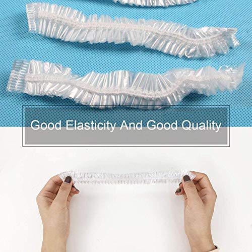 Disposable Shower Caps - 100PCS Plastic Clear Hair Cap Thick Waterproof Elastic Bath Caps for Women Hair Treatment,Hotel and Home Use,Travel Essentials