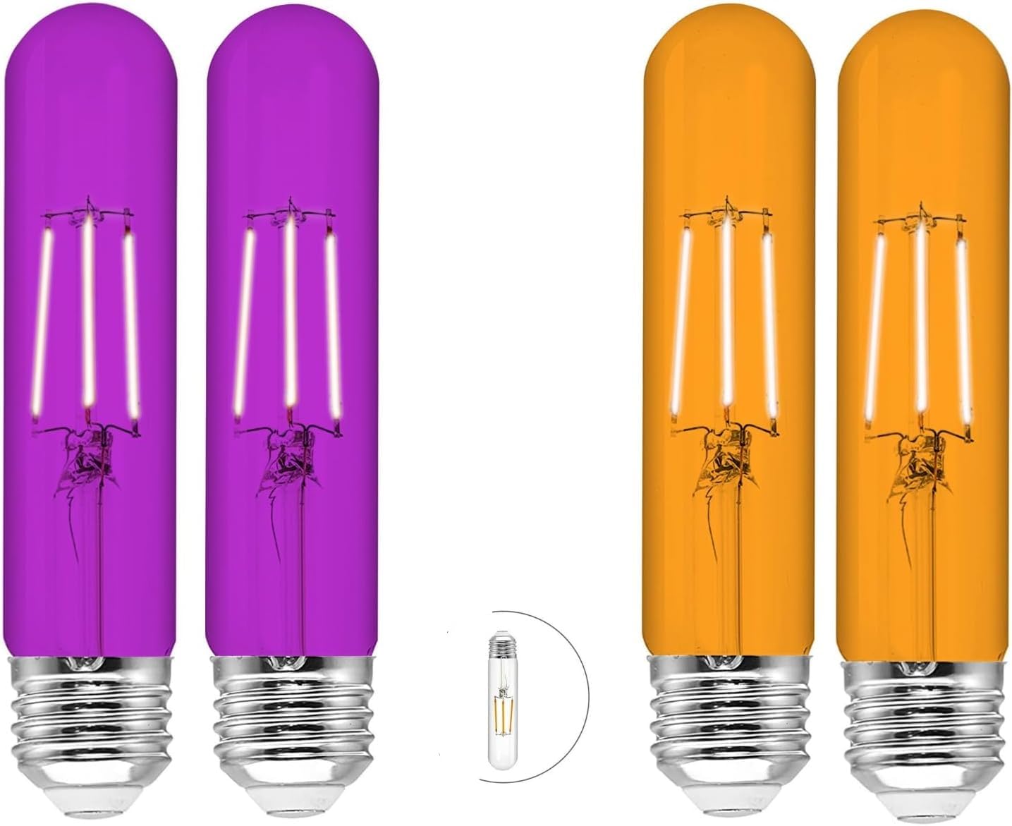 6 Pack T10 LED Bulb 6W Dimmable E26 Base Tubular Light Bulb 2700K Warm White 60W Equivalent 800lm T10 Bulb for Rustic Pendant, Wall scones Tube Light Bulbs Desk Lamp Filament Vintage Edison Light Bulb