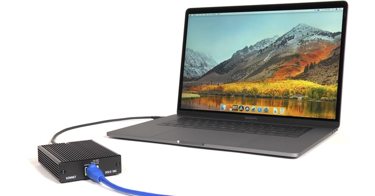 Sonnet Technologies Solo 10G Thunderbolt 3 to 10GBASE-T Ethernet Fanless Adapter (SOLO10G-TB3)