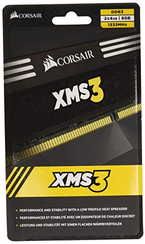 Corsair XMS3 8 GB (2 x 4GB) 1333 MHz PC3-10666 240-Pin DDR3 Memory Kit 1.5V