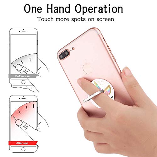 Zopicch (3 Pack) Mobile Phone Ring Holder Finger Grip,Pink Rose Gold Flower Unicorn Cell Phone Stand Collapsible Kickstand Compatible with All Smartphone