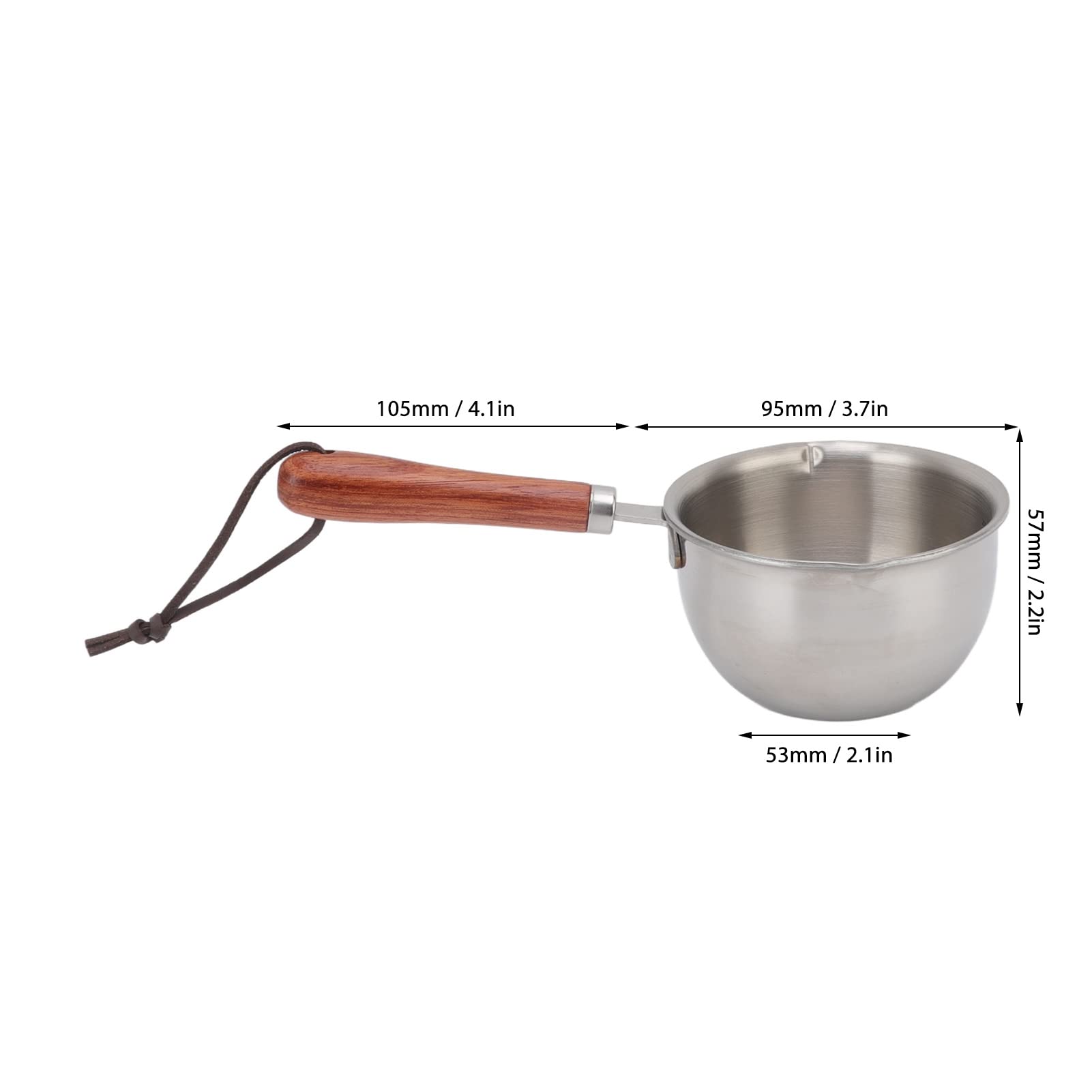 Butter Heating Pot,Stainless Steel Mini Butter Warmer with Heat Resistant Handle for Melted Butter Milk Steaming Milk Frothing Latte Art (Large)