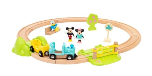 BRIO 32277 Mickey Mouse Train Set - Wooden Railway Adventure | FSC-Certified Wood | Magnetic Couplings | Skill Development Toy | Ideal Gift for Kids