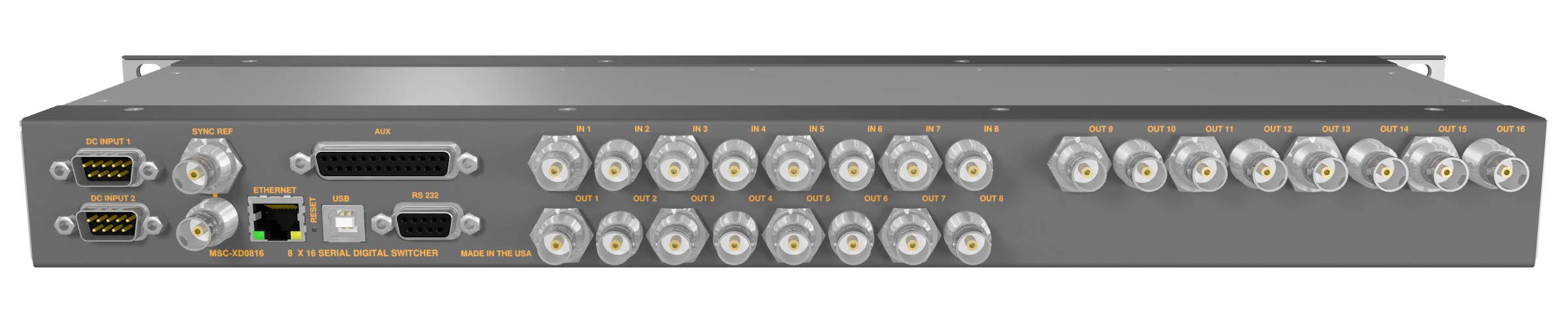 MSC-XD0816L Matrix Switch 8 Input 16 Output 3G-SDI Video Router with Button Panel