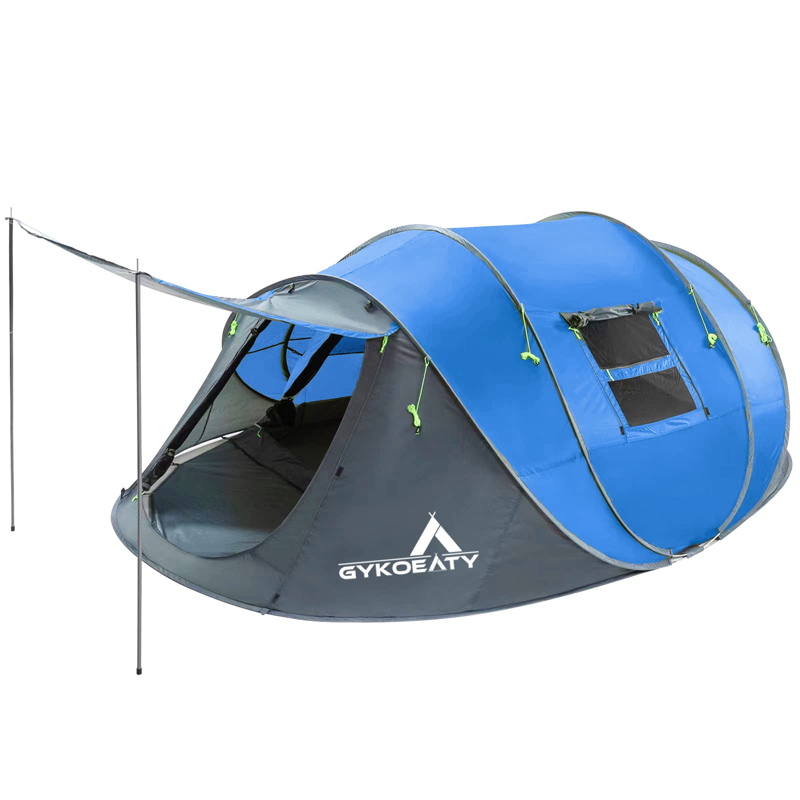 6 Person Easy Pop Up Tent Waterproof Windproof Automatic Setup Double Layer Instant Big Family Tents for Camping,Hiking & Traveling Outdoor Blue