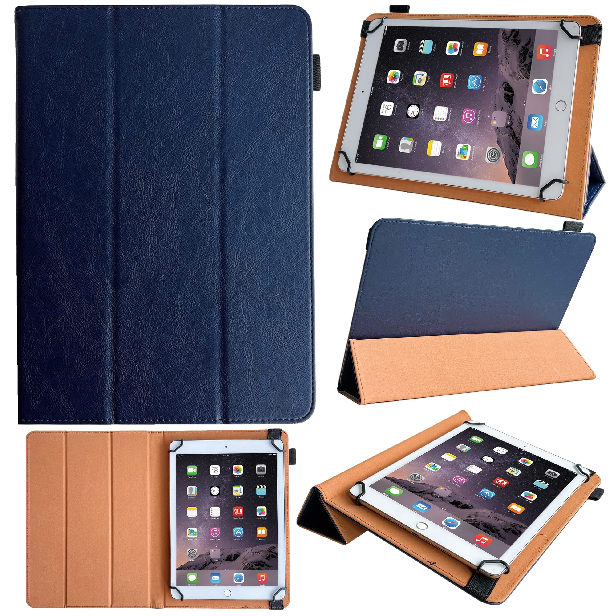 9.5-10.5 inch Tablet Universal Case, Synthetic Leather Case Cover for iPad Air,New iPad 5th/6th Gen, Samsung Galaxy Tab A 10.1/Tab E 9.6 and More 9.5-10.5inch Tablet, Brown