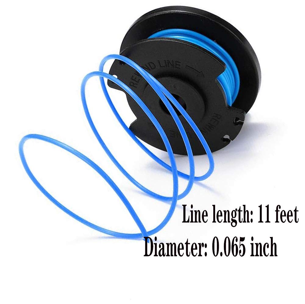 AC14RL3A String Trimmer for Ryobi 18V 24V 40V Replacement Spool Line 0.065”,Weed Eater String Autofeed 522994001 Cap, Cordless Trimmer Line 11ft, 10 Spools + 2 Caps