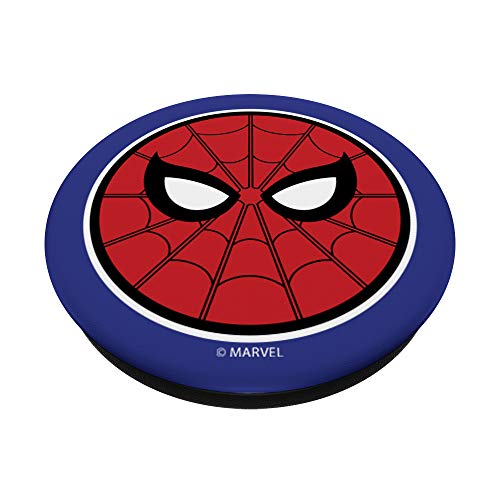 Marvel Spider-Man Web Face Blue Circle Logo PopSockets PopGrip: Swappable Grip for Phones & Tablets