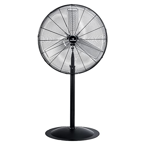 Tornado High Velocity Stationary NonOscillating Metal Pedestal Fan, 30 Inch, Adjustable Height, Adjustable Tilt, Commercial Industrial Use 3 Speed 8850 CFM 10 FT Cord UL Safety Listed, Black