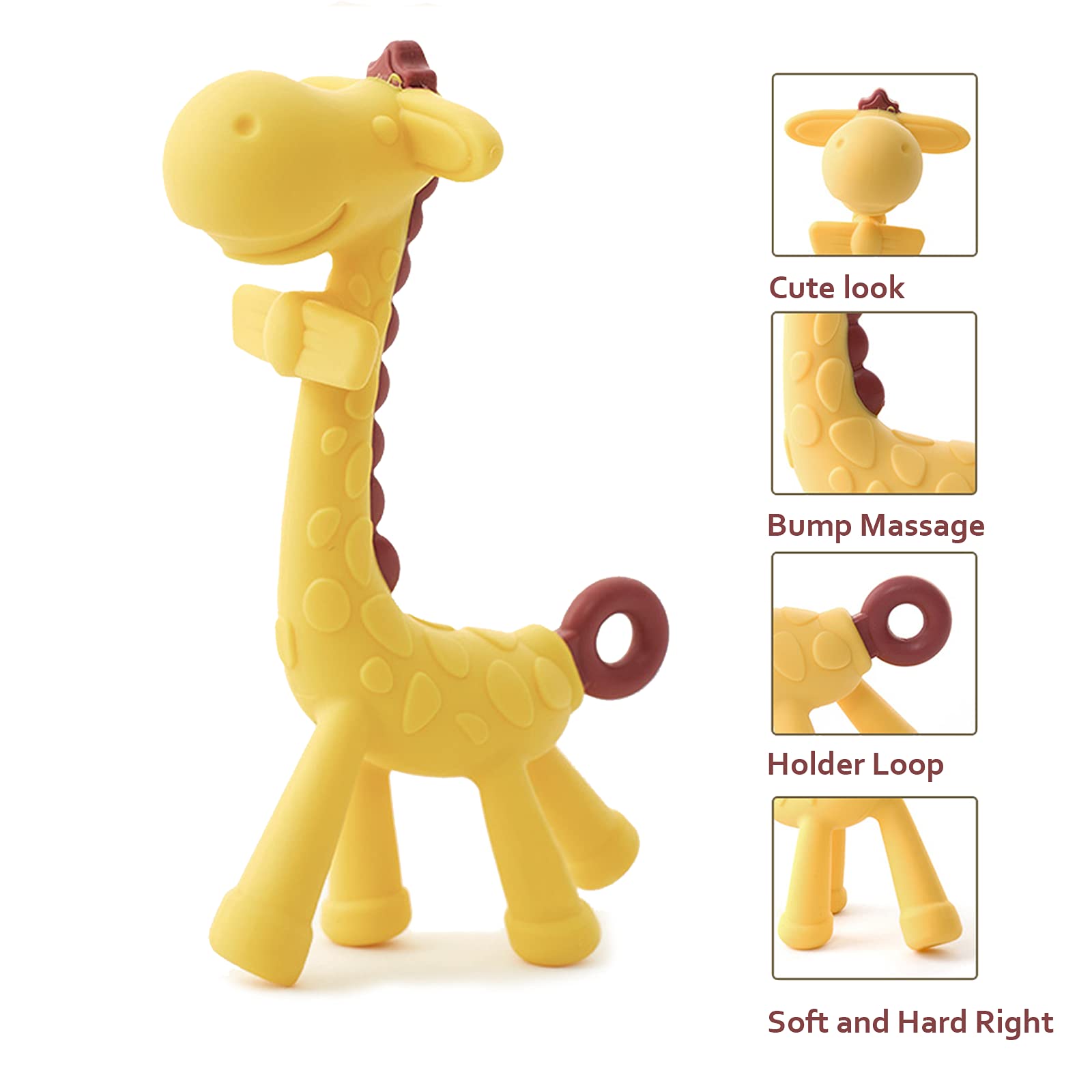 Baby Teething Toys, Alled Teethers for Newborn Infants Girls Boys, Teething Toy Silicone Freezer Safe,Freezable Teether with Baby Fruit Feeders/Hollow Teething Tubes/Holder Strap Clip/Storage Case
