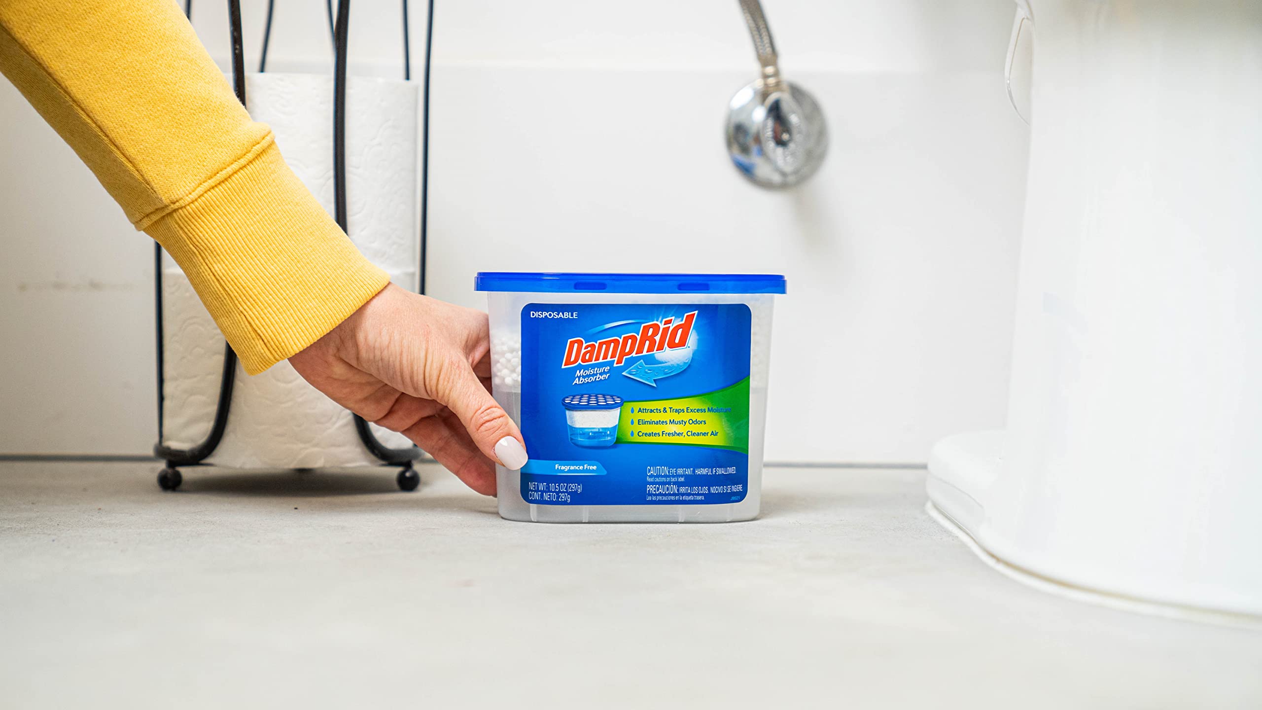 DampRid Fresh Scent Disposable Moisture Absorber, 10.5 oz., 3 Pack – Attracts & Traps Excess Moisture, Eliminates Musty Odors, Creates Fresher, Cleaner Air, White