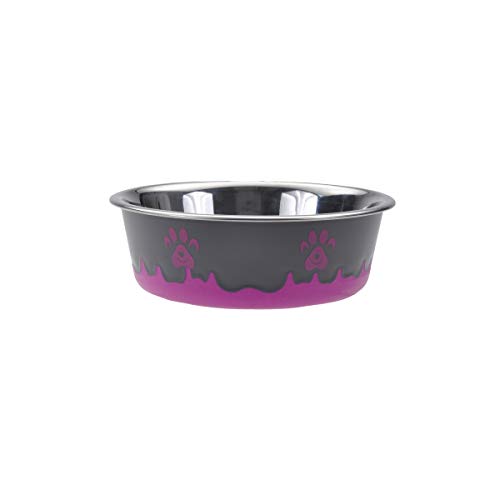 Maslow Design Series Non-Skid Paw Design Bowl, Pink 13 oz/1.625 Cup