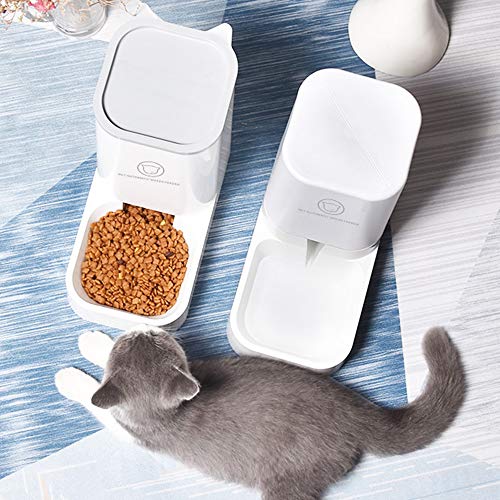 XingCheng-Sport Automatic Pet Feeder Small&Medium Pets Automatic Food Feeder and Waterer Set 3.8L, Travel Supply Feeder and Water Dispenser for Dogs Cats Pets Animals (Food)