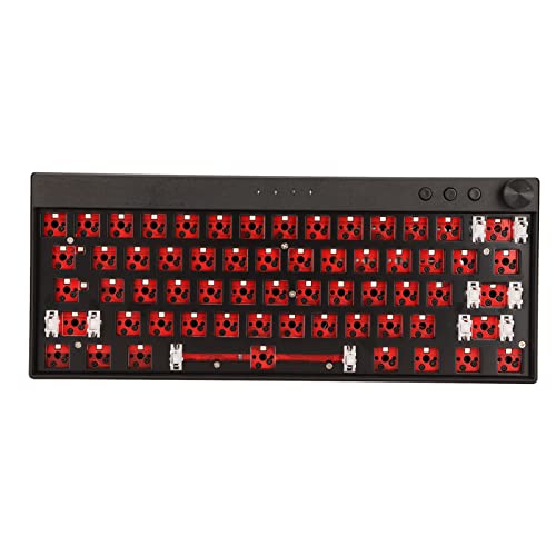 61-Key Mechanical Keyboard DIY Kit, ABS Shell Support 3-Pin Shaft DIY Mechanical Keyboard Kit Switch for Hot Swap Gaming (Black)