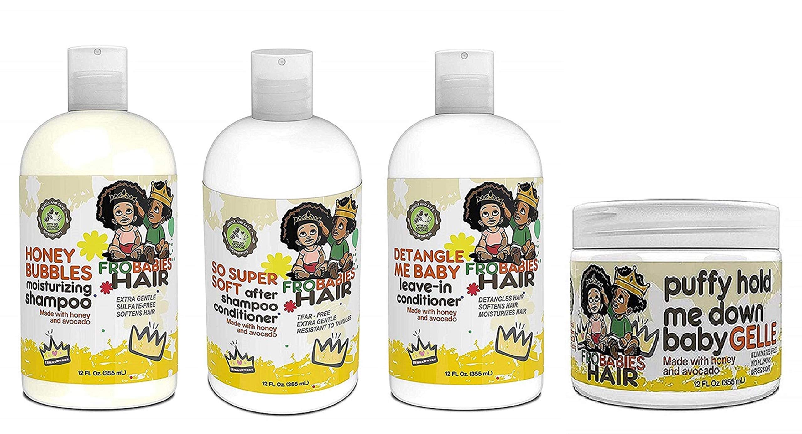 Frobabies Hair Honey Bubbles Moisturizing Shampoo (Sham-Coni-Leavein-Shea Butter)