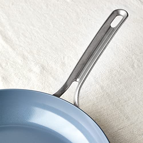 GreenPan X Food 52 Five-Two Essentials, Tri-Ply Stainless Steel 12" Nonstick Frying Pan Skillet with Lid, PFAS-Free, Multi Clad, Induction, Dishwasher Safe, Oven Safe, Silver