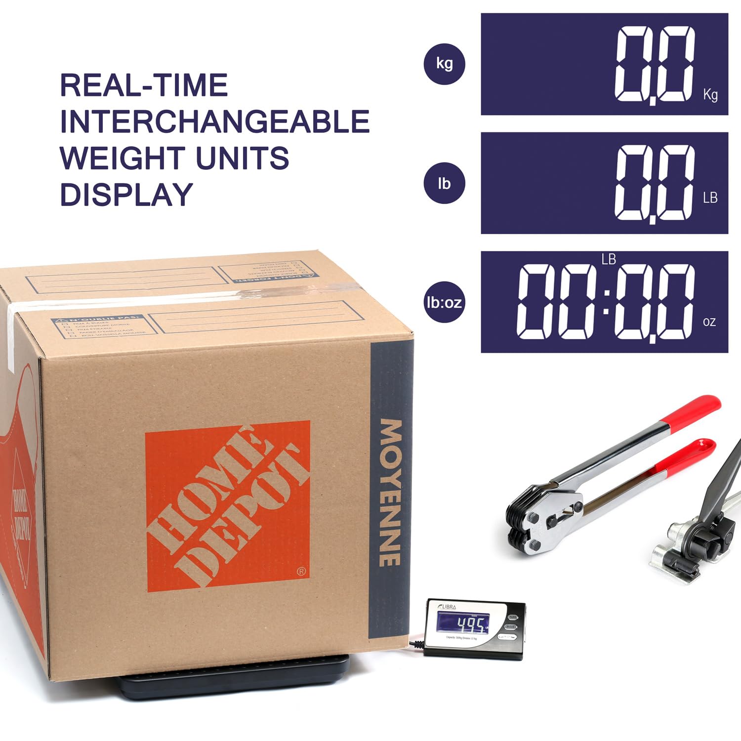 660 lb (300 kg) Digital Heavy Duty Postal Shipping Scale, Cast Aluminum Pan, Backlit LCD, AC Adapter, Multi Weight Unit, Capacity: Max 300 kg (660 lb), Min 0.5 kg (1.1 lb), Division 0.1 kg / 0.1 lb