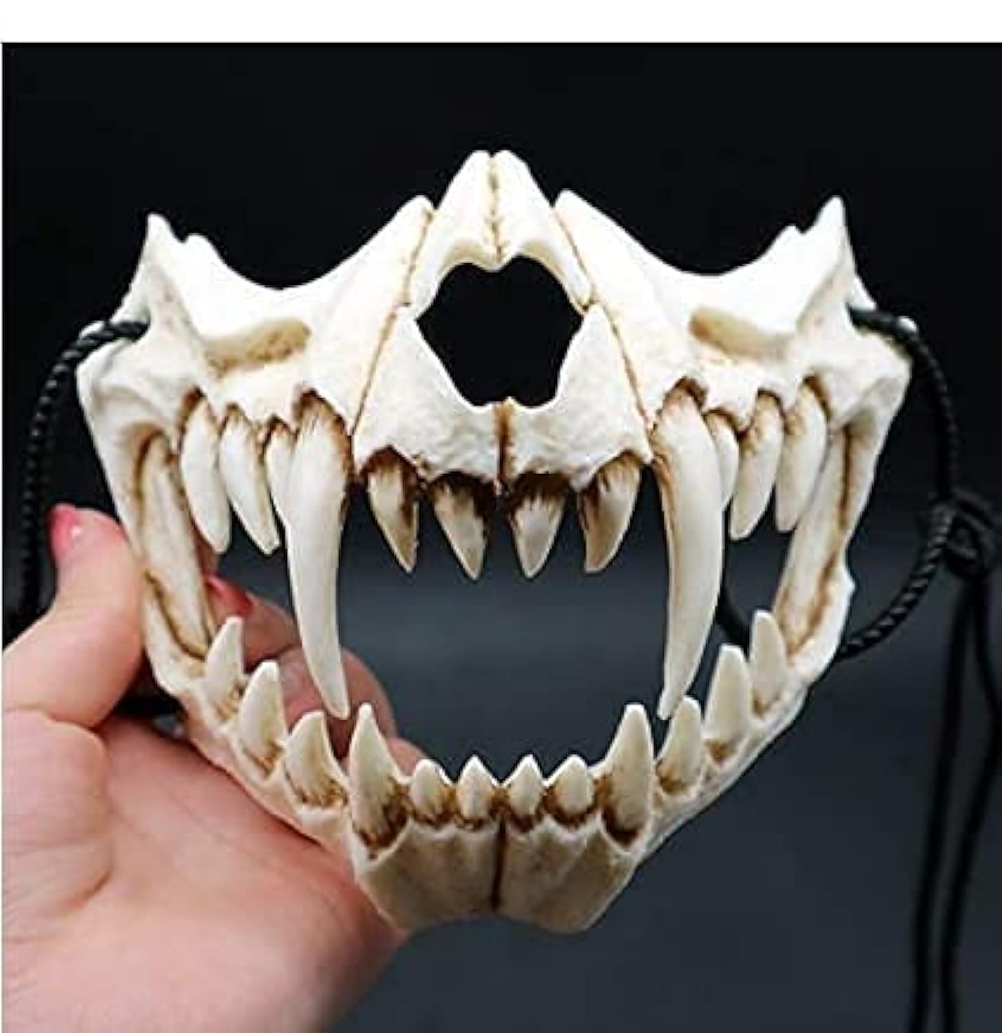 Halloween Skeleton Mask Scary Werewolf Mask Half Skull Mask Cosplay Costume Half Face Teeth Skull Party Cosplay Mask Festival Half Mask Animal Skeleton Mask Half-Face Mask Halloween Costume Prop