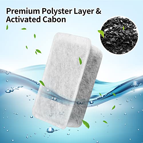 Charcoal Water Filter Replacement, Dog Cat Water Bowl Filter Pet Water Filter Fit for Gravity Waterer Bowls Pack of 8