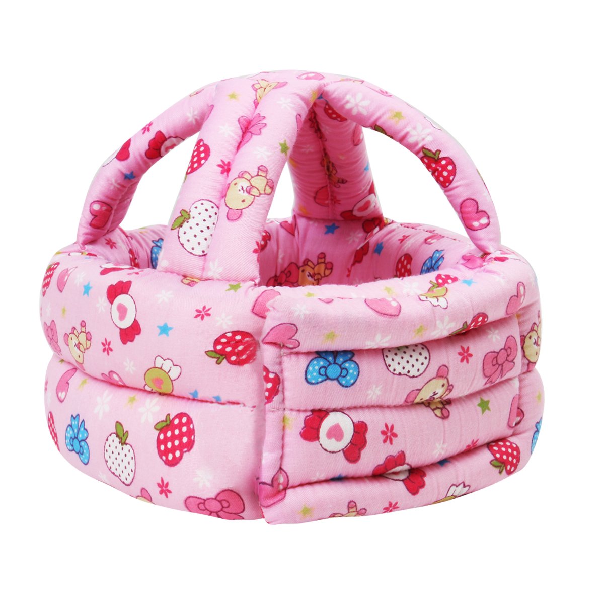 FLYPARTY Adjustable Infant Baby Toddler Protective Hat Helmet Safety Cap (Red Sweets)