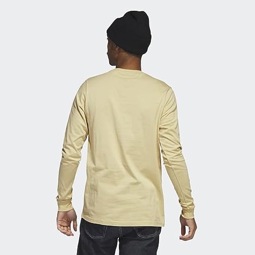 adidas Amplifier Long Sleeve Badge of Sport Tee Men's, Beige, Size XXX-Large