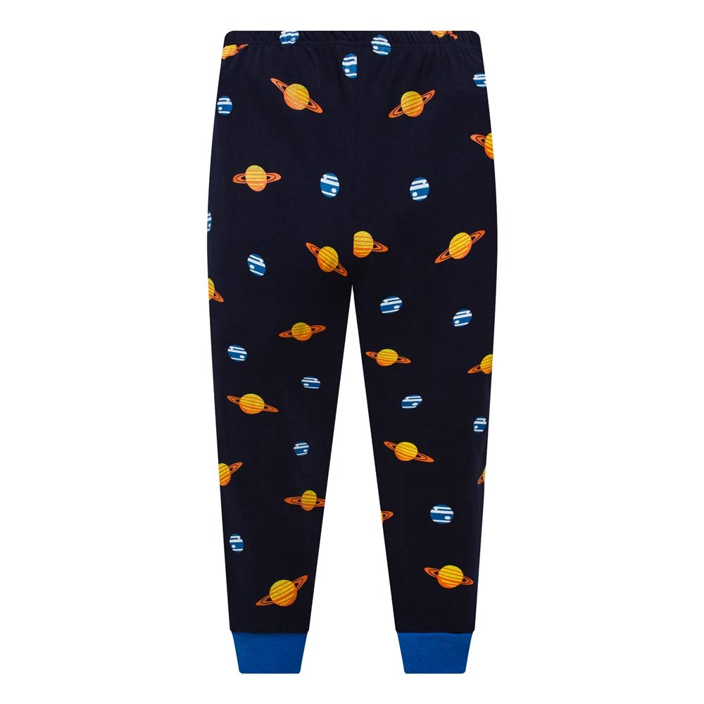 Little Boys Space Pajamas Sets for Toddler 100% Cotton Dinosaur Train Rocket Glow in Dark Sleepwear Long Sleeve 2 Piece kids Clothes Pjs 3-7T starry1-6256-6T
