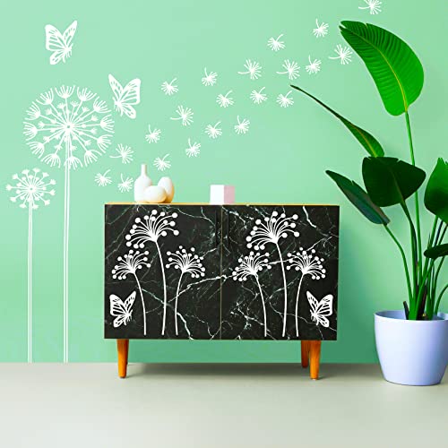 65 Pieces Animal Stencils for Painting, Small Reusable Deer Bear Stencil Template Tree Bee Bird Mountain DIY Craft Paint Stencils for Painting on Wood Wall Card Rock Decor (Dandelion)