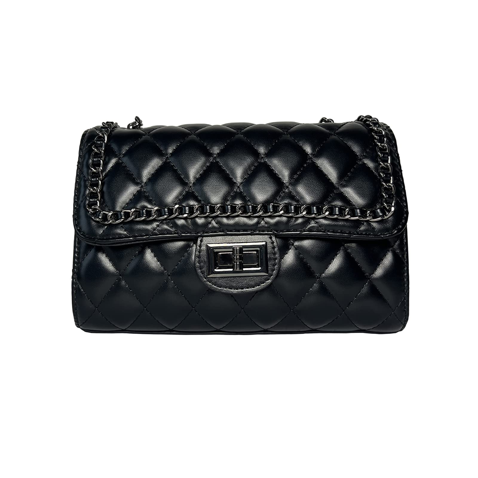 capasin Quilted Small Crossbody Women'S Shoulder Handbags Purses Bags (Black C)