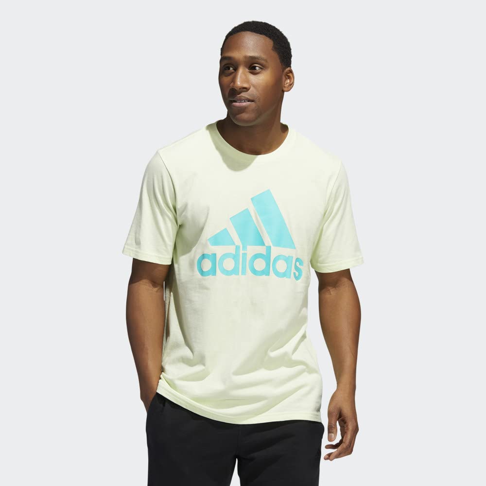 adidas Basic Badge Of Sport Tee, Glow Pink/White, Small