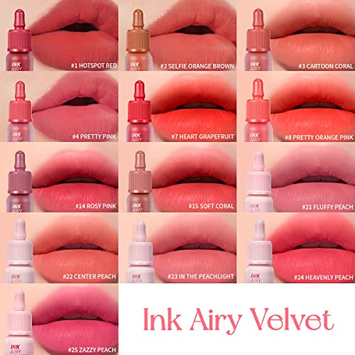 Peripera Ink Airy Velvet Lip Tint, Liquid Lip (0.14 fl oz, 004 PRETTY PINK)