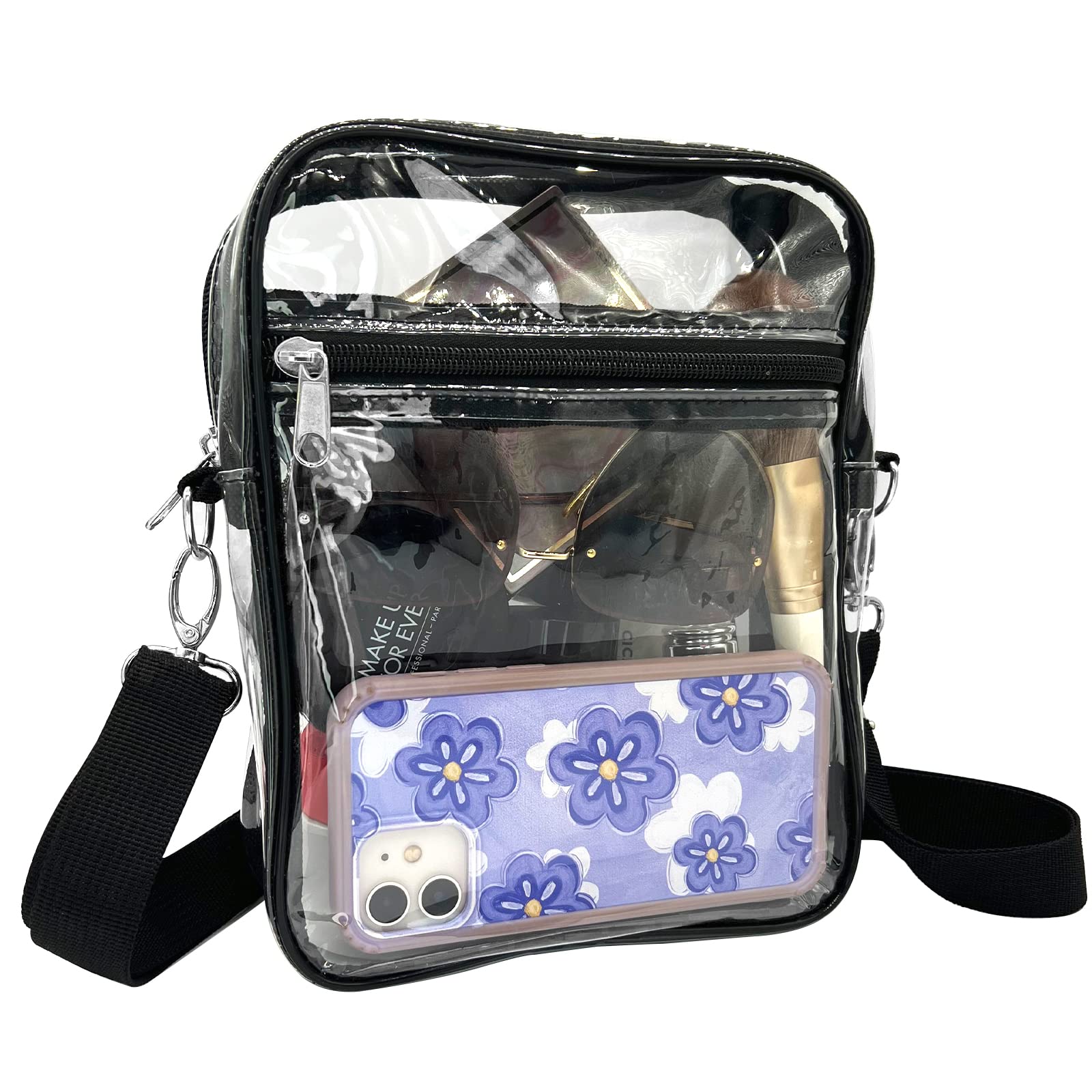 Inzllo Clear Bag Stadium Approved, Clear Crossbody Bag See Through Handbag Stadium Approved for Concerts, Festivals, Sports Events
