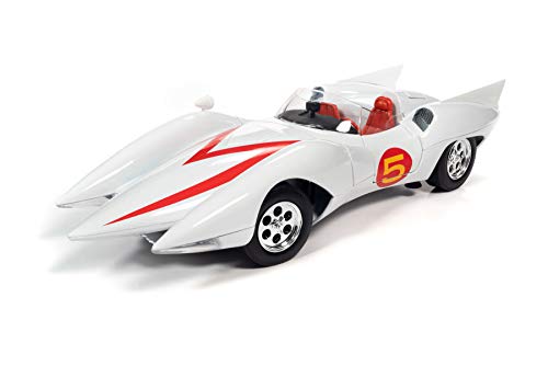 Auto World Speed Racer Mach 5 with Chim Chim and Speed Racer Figures. , Speed Racer AWSS124-1/18 Scale Diecast Model Toy Car