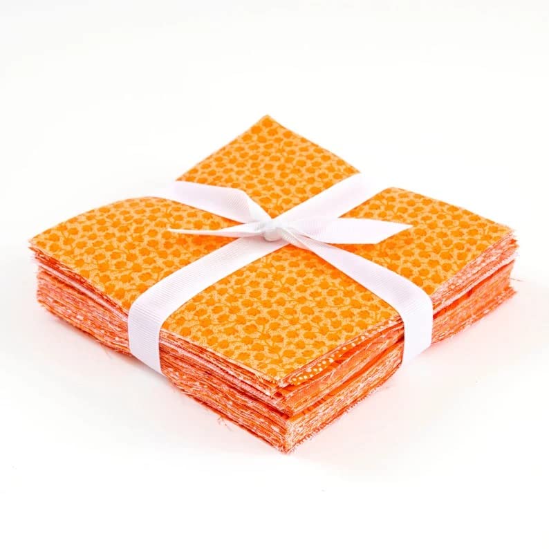 90 Strips Fabric Cute, Beautiful It's All Orange pre-Cut Charm Pack 5" Squares, Cute 100% Cotton Fabric Quilt Various Orange Tone-on-Tone