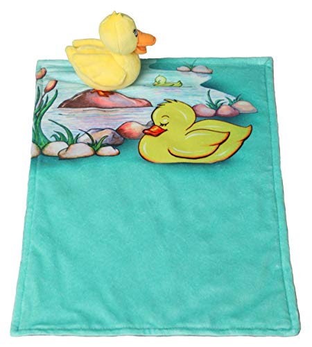 SooRoo Kids: Security Blanket, Soft Cozy Minky Security Baby Blanket Duck Awake / Duck Asleep [Choose Color] (Green)