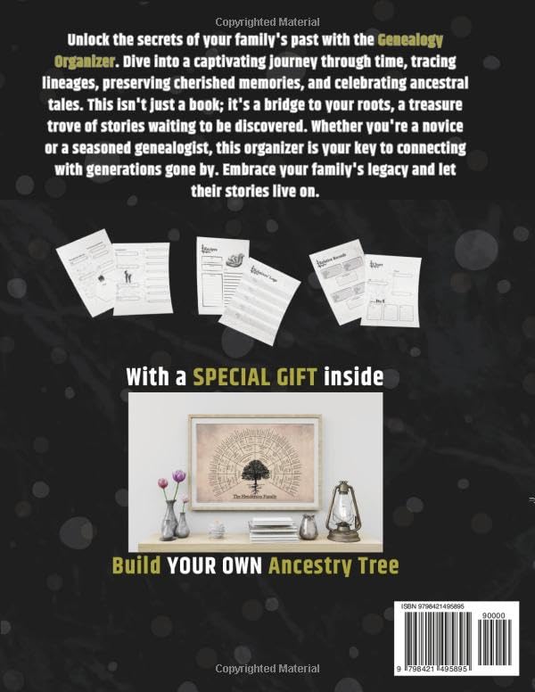 Genealogy Organizer: The Only Family Tree Book with 2 Eight-Generation Charts, Forms and Much More
