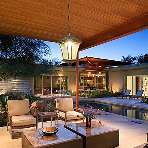 European Wall Light Traditional Aluminum Outdoor Chandelier Garden Villa Courtyard Hanging Light Adjustable Gazebo Home Aisle Corridor Balcony Pendant Lamp Garage Grape Rack Barn Hanging Chain Light