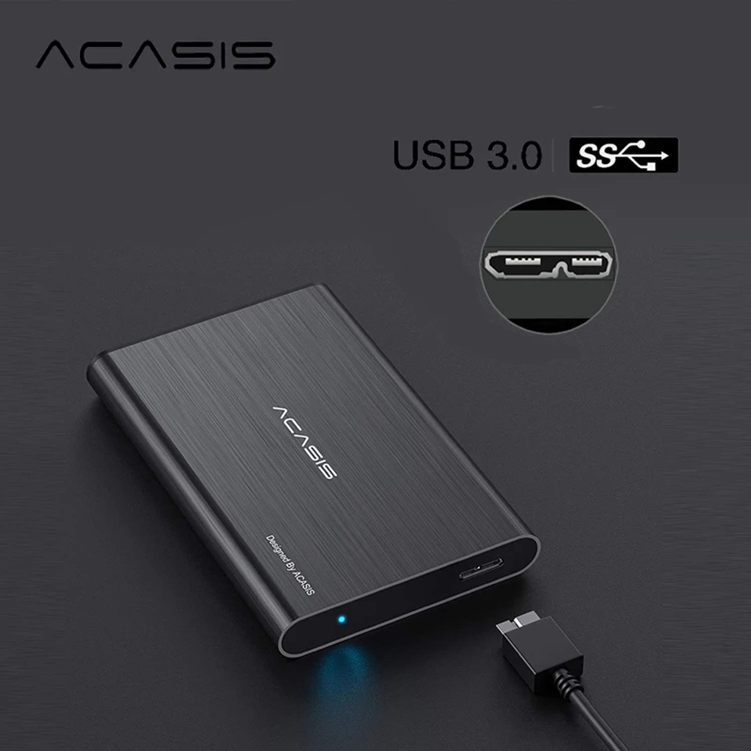 ACASIS USB3.0 2.5" Portable External Hard Drive 500GB Hard Drive for PC,Laptop,Mac,PS4, Xbox one (500GB, Gold)