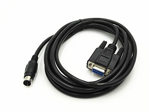 xjs XJSXZC 8P Mini Din Male to Female DB9 RS232 PLC Programming Adapter Cable 10Ft (DB9 RS232)