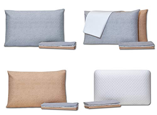 ProComf Travel and Camping Mate/Baby/Kid's/Teen's/Adult's Pillow Case- Pack of 3 (Cream, Ivory, Blue)