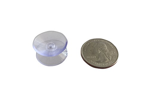 GiftWrap Etc. Small Double Sided Suction Cups - 20 mm, Set of 10, Clear, for Glass Windows, Windshield, Tile, Kitchen, Bathroom Mirror, Shower Wall, Terrarium, Car Window, Office