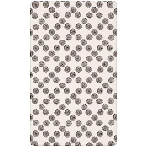 Doodle Themed Fitted Crib Sheet,Standard Crib Mattress Fitted Sheet Soft and Breathable Bed Sheets - Baby Crib Sheets for Girl or Boy,28“ x52“,Dark Taupe Pearl