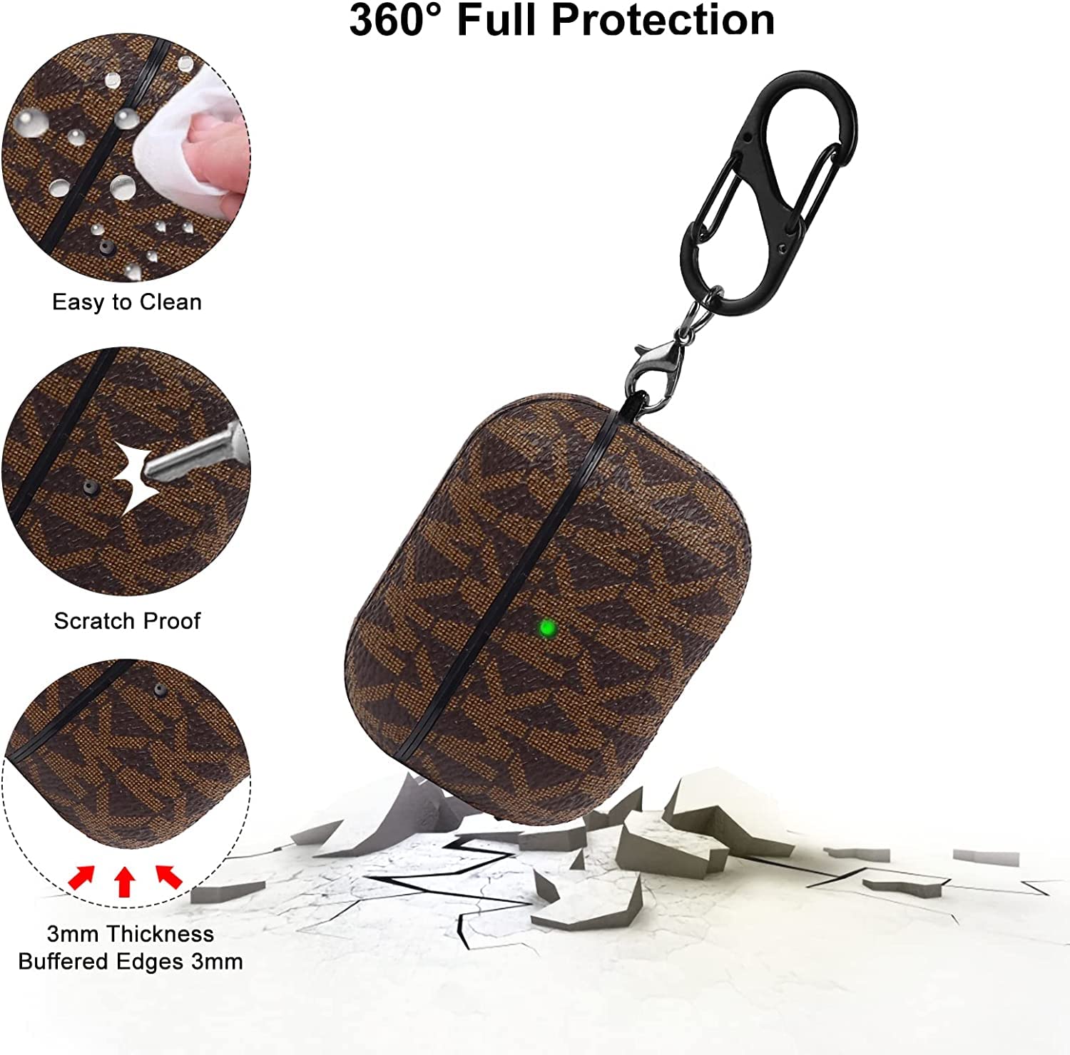 Airpods Pro 2nd Generation Case Cover 2022, Luxury Full-Body Hard Shell Shock-Absorbing Protective Case with Keychain for Airpods Pro 2 Protective Cover Wireless Charging Case