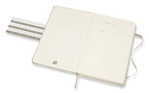 Moleskine Limited Collection Blend Textile Notebook, Hard Cover, Large (5" x 8.25") Ruled/Lined, Beige, 240 Pages (8053853600103)