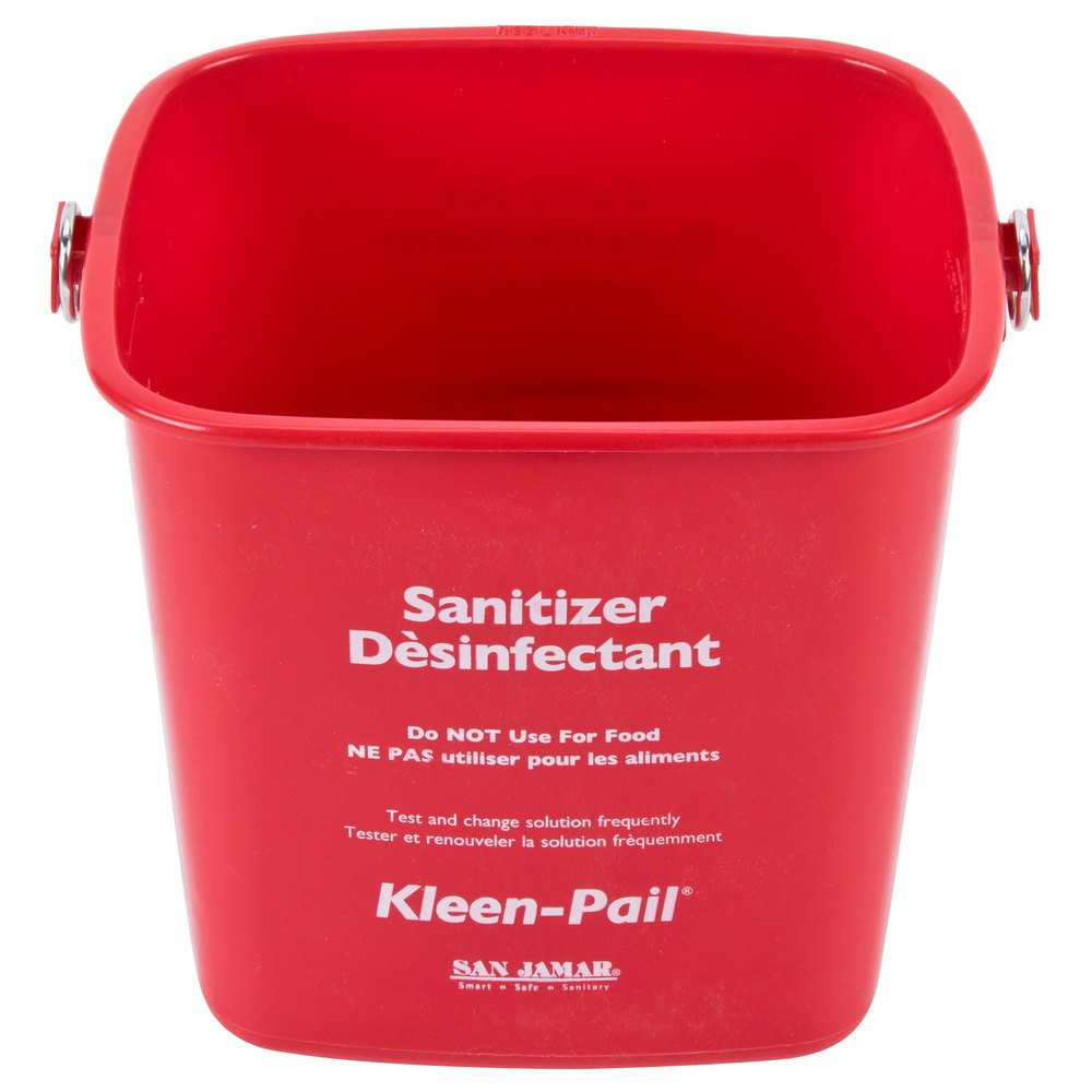 Carlisle FoodService Products San Jamar Kleen-PailĀ® Plastic Cleaning Bucket 8 Quarts Red