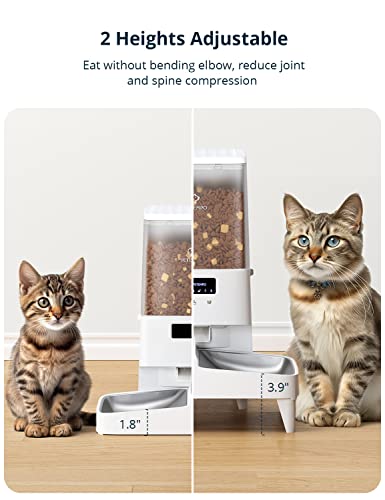 Automatic Cat Feeders, WiFi 5L Automatic Pet Feeder with Anti-Stuck Design, Programmable Cat Food Dispenser for 1-2 Cats and Dogs, 60 Portion 10 Meal Per Day