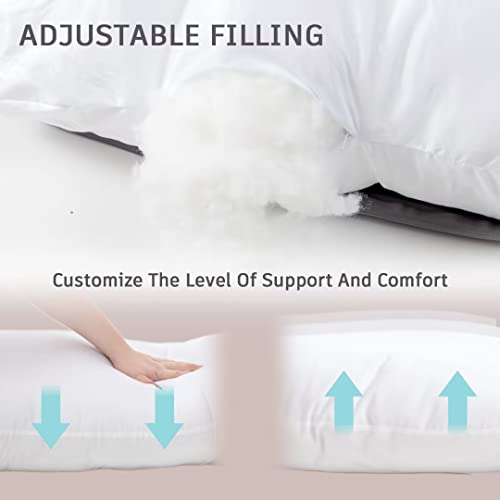 DOWNCOOL Pregnancy Pillow, U Shaped Body Pillow for Pregnancy, 55 Inch Grey Maternity Support with Removable Cover for Sleeping,Support for Back, Hips, Legs, Belly