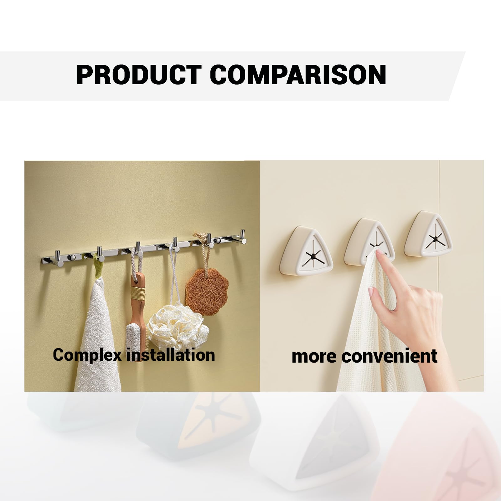 SOONVIEW 4 Pieces Kitchen Towel Hooks Round Adhesive Dish Towel Hook & Easy Installation Wall Mount Hand Towel Hook Ideal as Bathroom, Shower or Outdoor Towel Holders